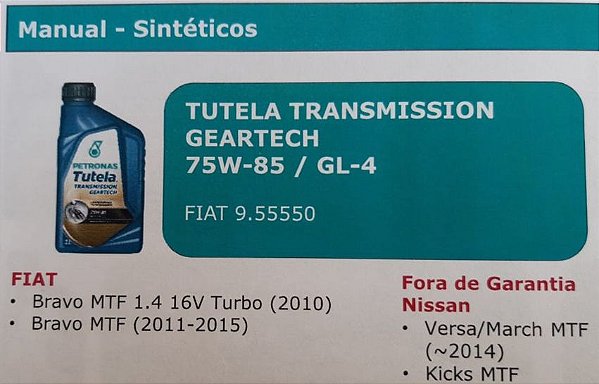 Tutela Transmission GEARTECH 75W85 - Lubrificante para transmissão Man ...