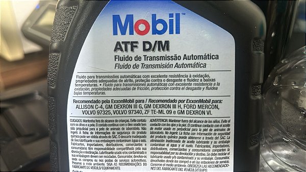 Mobil ATF D/M 1L Fluído para Transmissão Automática Dexron III Mercon ...