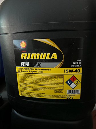 Óleo de Motor Diesel Shell Rimula RT4X 15W40 CI-4 ACEA E7 MB 228.3 ...