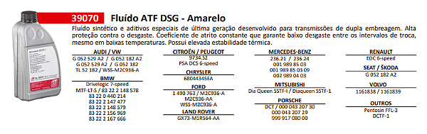 Febi Fluído 39070 para Câmbio Automático DSG DCT VW AUDI MB BMW VOLVO ...