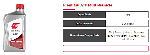Óleo de Câmbio Automático IDEMITSU ATF Honda ATF Z1 DW-1 11ATF WS T-IV ...