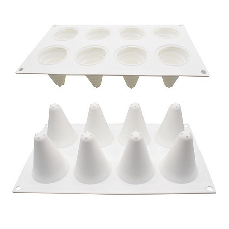 Molde de silicone cone arvore natal 08 cavidades - Loja do Silicone