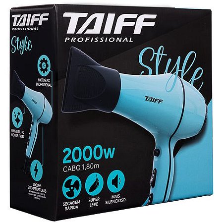SECADOR DE CABELO PROFISSIONAL TAIFF STYLE 2000W TIFFANY AZUL - 220V ...