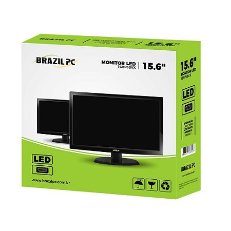 MONITOR LED 15.6" 16BP68VX WIDESCREEN PRETO - Brazil PC
