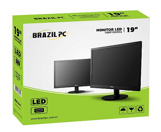 MONITOR LED 19" 19BP19WE02 PRETO WIDESCREEN - Brazil PC