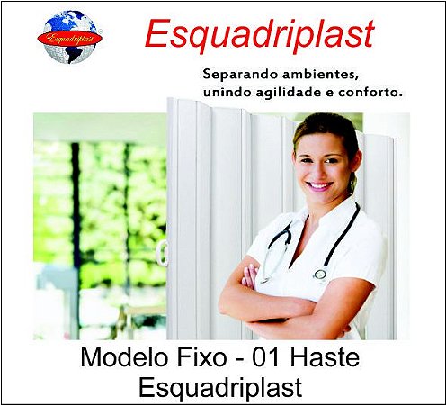 Biombo Sanfonado Fixo Largura 2,20 x 1,85 Altura 01 Haste cor Branco ...