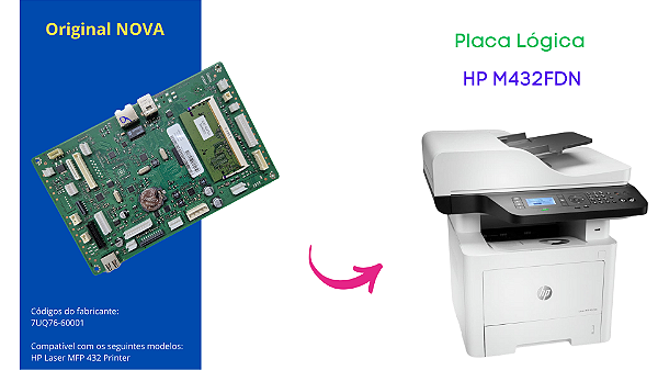 PLACA LOGICA HP LASERJET MFP M432FDN - lojaimprexcopy.com.br