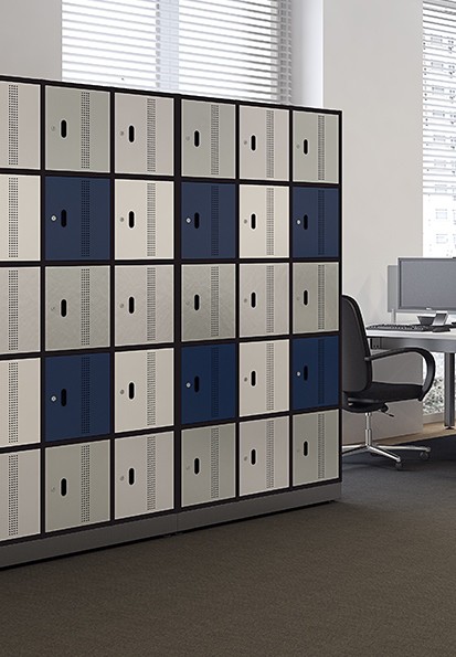 Locker madeiras com portas em aço - Móveis corporativos