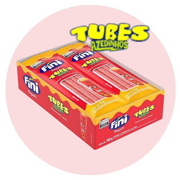 Bala Mini Fini Tubes com 12 unidades de 15g | Escolha o Sabor | Compre ...