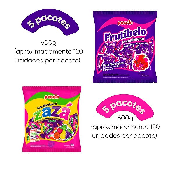 Kit Mix de 20 pacotes de Balas Mastigáveis - Mercadoce - Doces ...