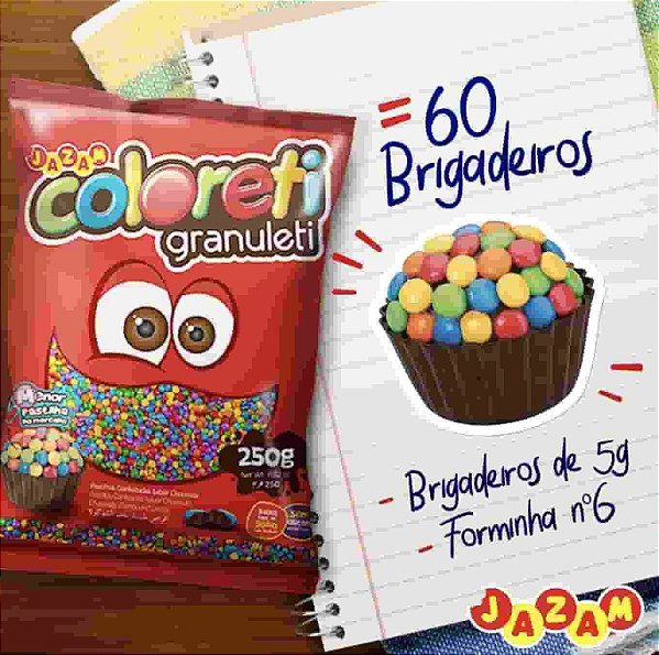 Confeito Chocolate Coloreti Granuleti Jazam 250g | Mercadoce ...