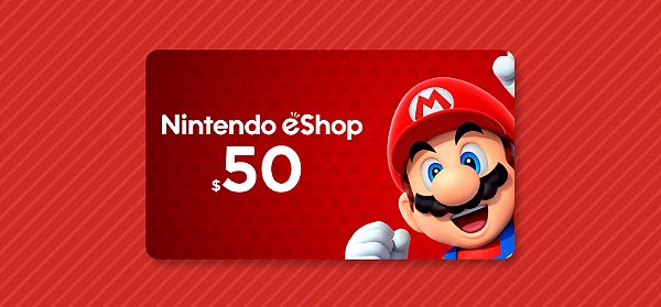 Cartao Nintendo Eshop Credito Switch 50 Dolares Codigo Digital