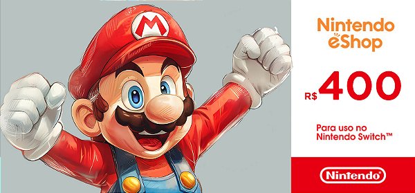 Gift Card Nintendo Eshop Brasil 400 Reais Codigo Digital