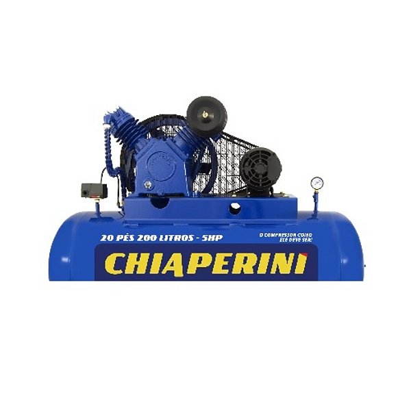 COMPRESSOR 20 RCH 200L BLUE COM MOTOR TRIFÀSICO CHIAPERINI - IMPERIAL FERRAMENTAS