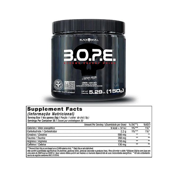 Pré-treino B.O.P.E (BOPE) - Black Skull - BH Suplementos