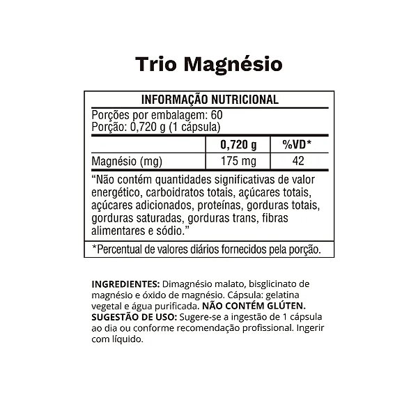 Trio Magnésio 60 Cápsulas - Ocean Drop - BH Suplementos