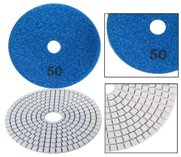 DISCO DIAMANTADO LIXAR POLIR MARMORE GRANITO G50 - MFL ACESSORIOS LTDA