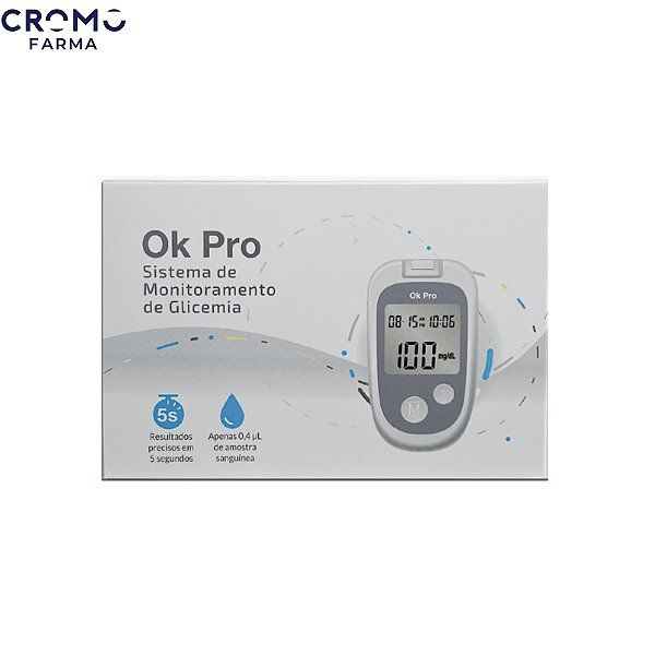 Medidor De Glicose Digital - Ok Pro - Cromo Farma