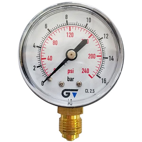 Manometro Vertical em ABS 53mm - 1/4 - 240psi = 16bar (729504 ...