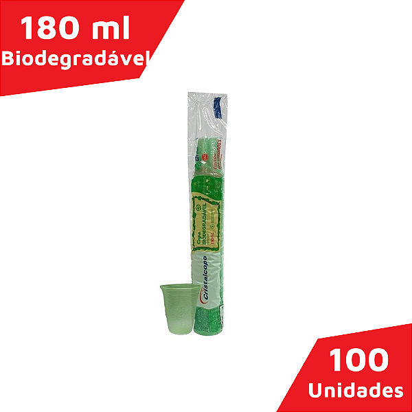 Copo Plástico Biodegradável 180ML C/100 - As melhores embalagens e produtos para delivery ...