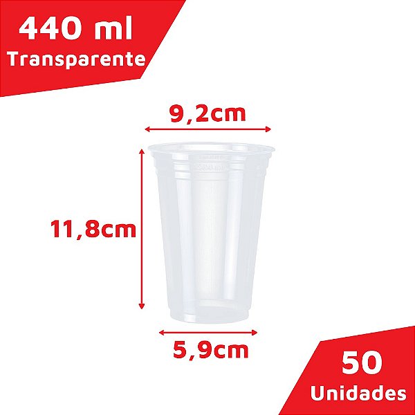 Copo PP 440ML C/50 Cristalcopo - As melhores embalagens e produtos para delivery! Plasul Embalagens