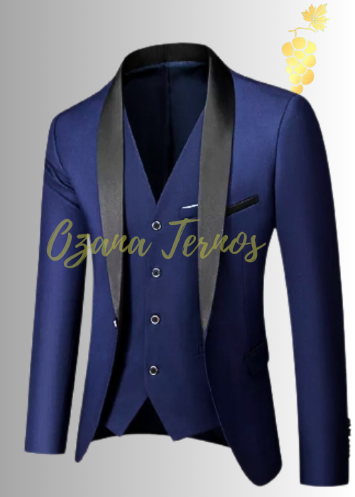 Terno noivo smoking gola summer Azul Marinho - Ozana ternos
