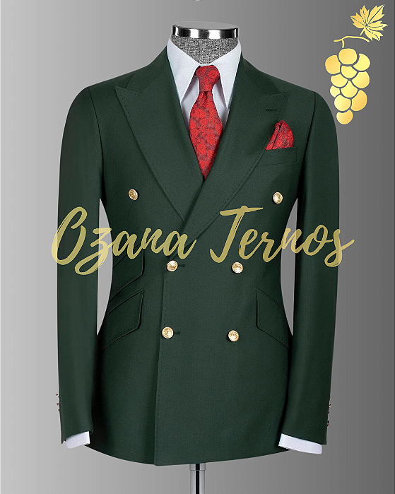 Terno Verde Slim Transpassado - Ozana ternos