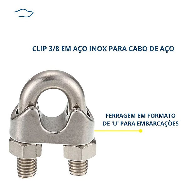 Clip Grampo Tipo Presilha 3/8 Em Aço Inox Para Cabo De Aço | Produtos ...