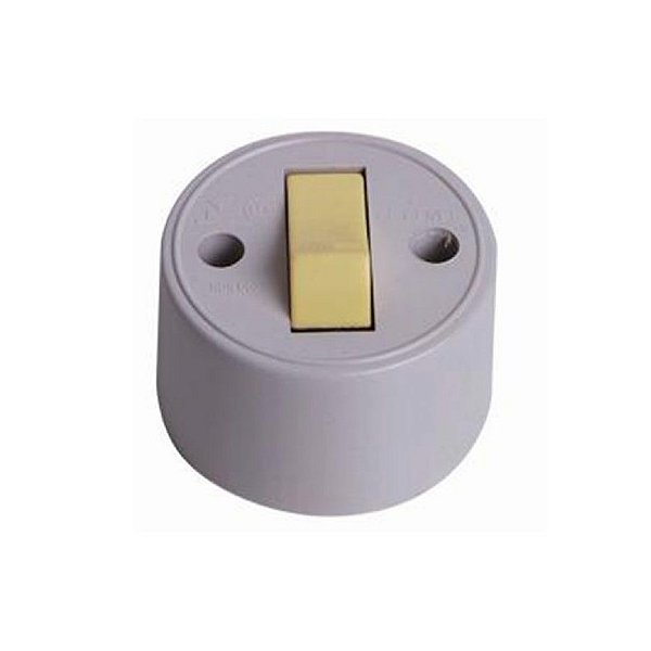 Interruptor 1 Tecla Simples Sobrepor Cinza Perlex - Zzat Full lar e ...