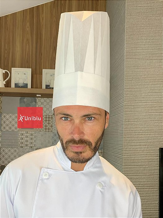 Touca Toque Blanch - Chapéu Cozinheiro - Modelo com Pregas Uniblu - www ...