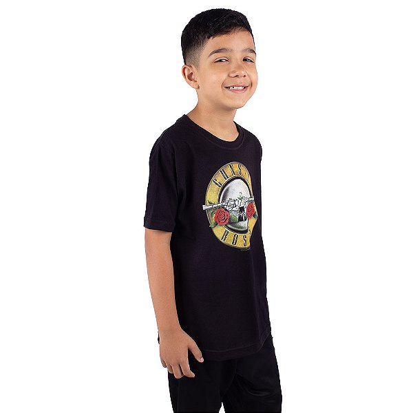 Camiseta Juvenil Guns N' Roses Bullet Logo Preta Oficial - Art Rock ...