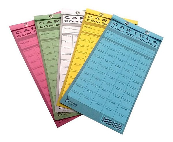 Cartela De Rifa - 50 Nomes - MEGA IMPRESS - Papelaria, Copos ...