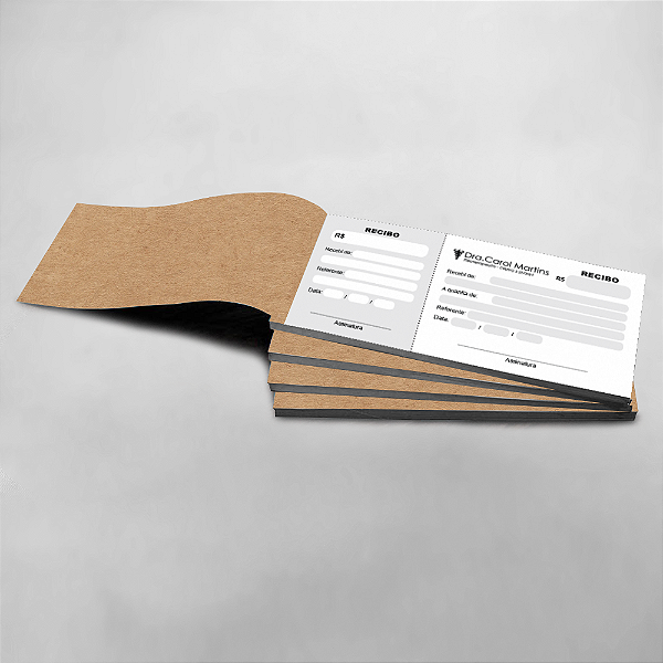 Bloco Talão de Recibo C/ 50 fls Personalizado c/ Canhoto Impressão ...