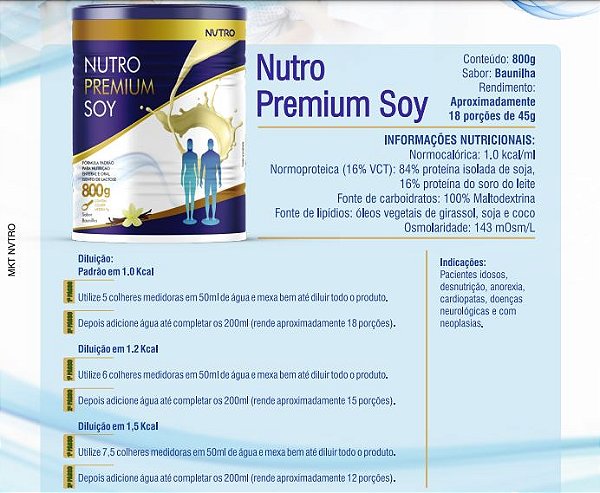 NUTRO PREMIUM SOY LATA 800G - Dieta Enteral - NanaCare | Loja de ...