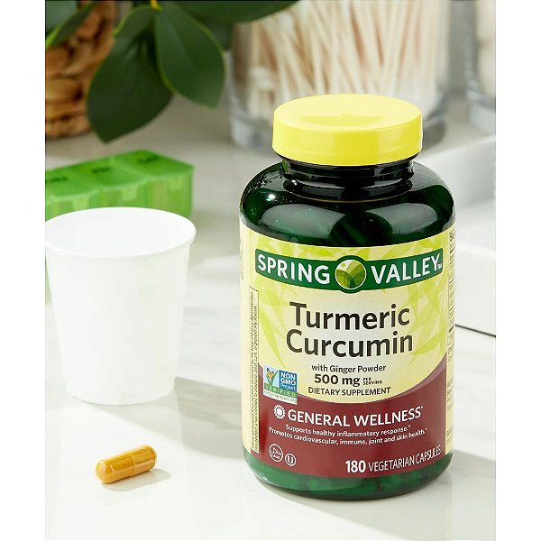 Spring Valley - Vitamina Turmeric Curcumin 500mg 180 Cáps - RF ...