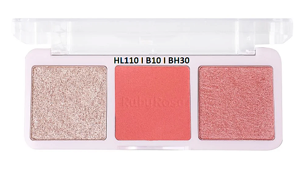 Trio de Blush e Iluminador - Ruby Rose - Luxx Make Up