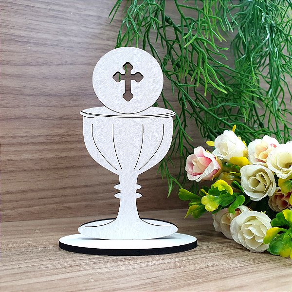 Lembrancinha Cristã Cálice Hóstia Cruz 10 cm MDF - Laser Decor Corte e ...