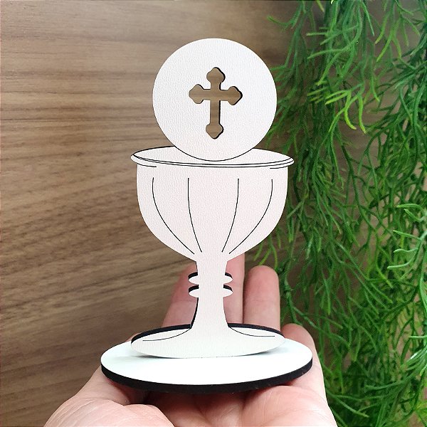 Lembrancinha Cristã Cálice Hóstia Cruz 10 cm MDF - Laser Decor Corte e ...