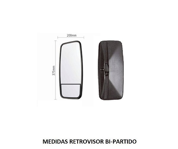 Retrovisor externo bi-partido ônibus urbano rodoviario 37,5x20cm Comil caio neobus busscar ...
