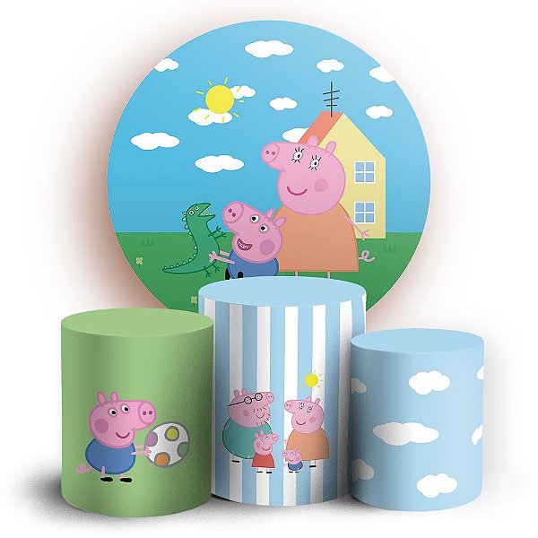 KIT Redondo e Trio - Peppa Pig - Sublimado 3D - Sublitex, painéis ...