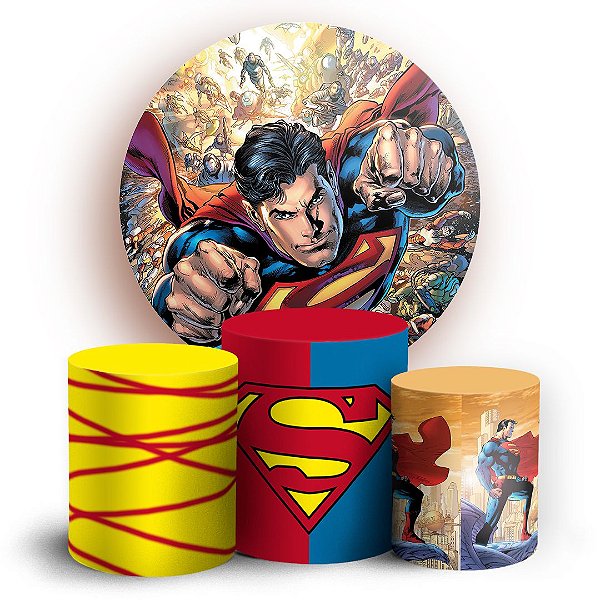 KIT Redondo e Trio - Super Homem - Sublimado 3D - Sublitex, painéis sublimados