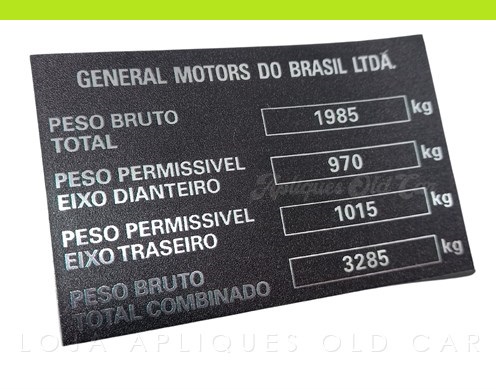 ADESIVO PLAQUETA DE PESO OMEGA E SUPREMA MOTOR 3.0 - Adesivos e ...