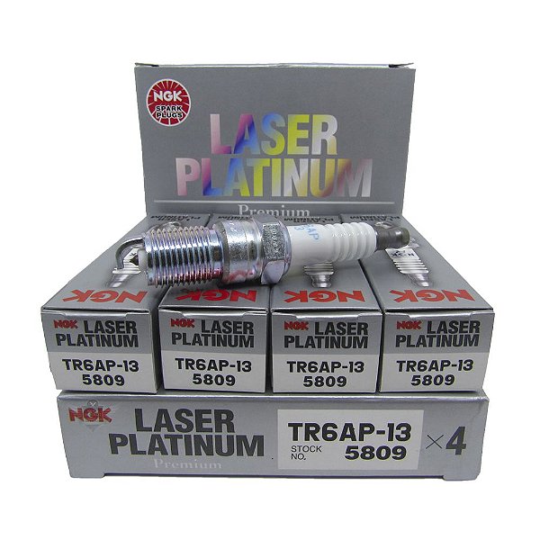 NGK TR6AP13 VELA DE IGNIÇÃO LASER PLATINUM 4 VELAS - Rei da Ignicao