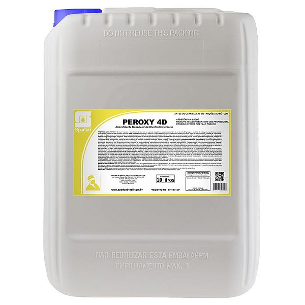 Peroxy 4D Desinfetante Hospitalar 20 Litros Spartan - NC Bella ...
