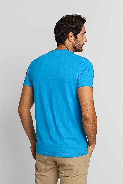 Camiseta Lacoste Basica Regular Fit Azul Capri - HENRI STORE MULTIMARCAS