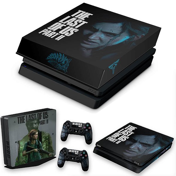 KIT PS4 Slim Skin e Capa Anti Poeira The Last Of Us Part 2 Ii B