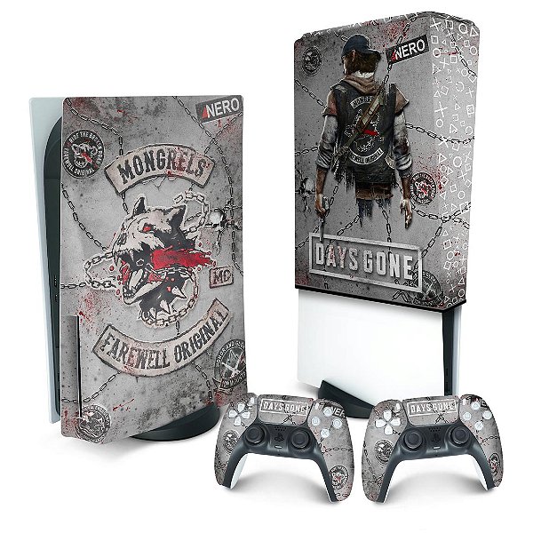 KIT PS5 Fat Skin e Capa Anti Poeira - Days Gone - Pop Arte Skins