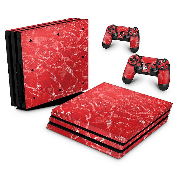 PS4 Pro Skin Aquatico Agua Vermelha