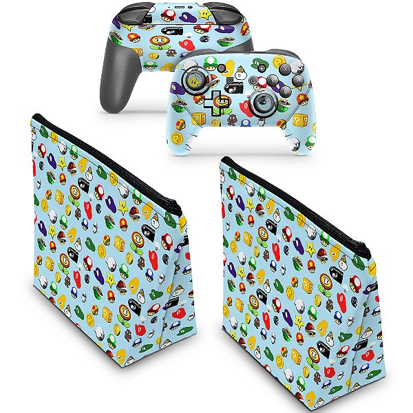 KIT Capa Case e Skin Nintendo Switch Pro Controle - Super Mario - Pop ...