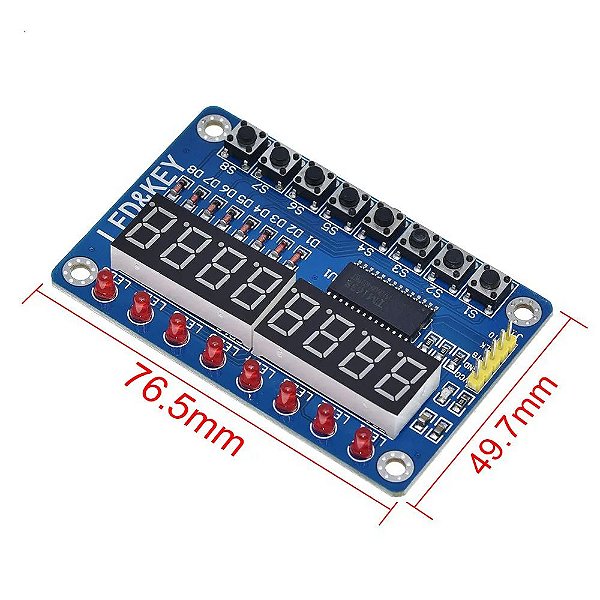 Módulo Display 7 Segmentos 8 Dígitos TM1638 - Loja da Fábrica de Bolso